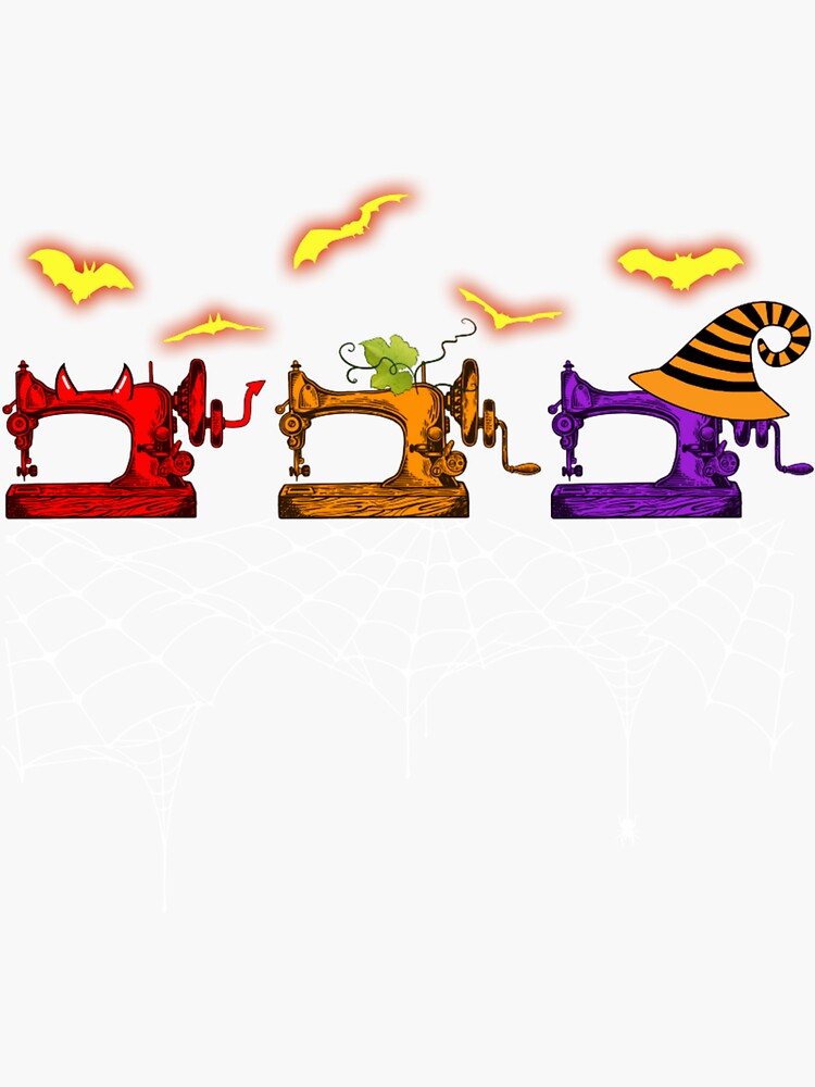"Quilter Scary Halloween Costume Sewing Machine" Sticker by ...
