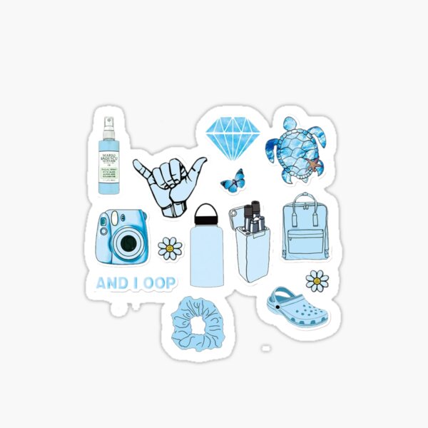 "Blue aesthetic sticker pack" Sticker for Sale by serenas-designs ...