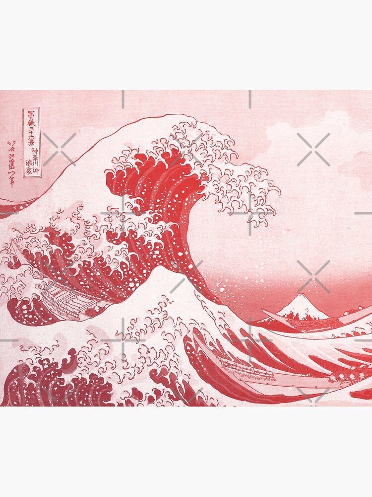 "The Great Wave Off Kanagawa Japanese Wave Red Aesthetic" Canvas Print ...