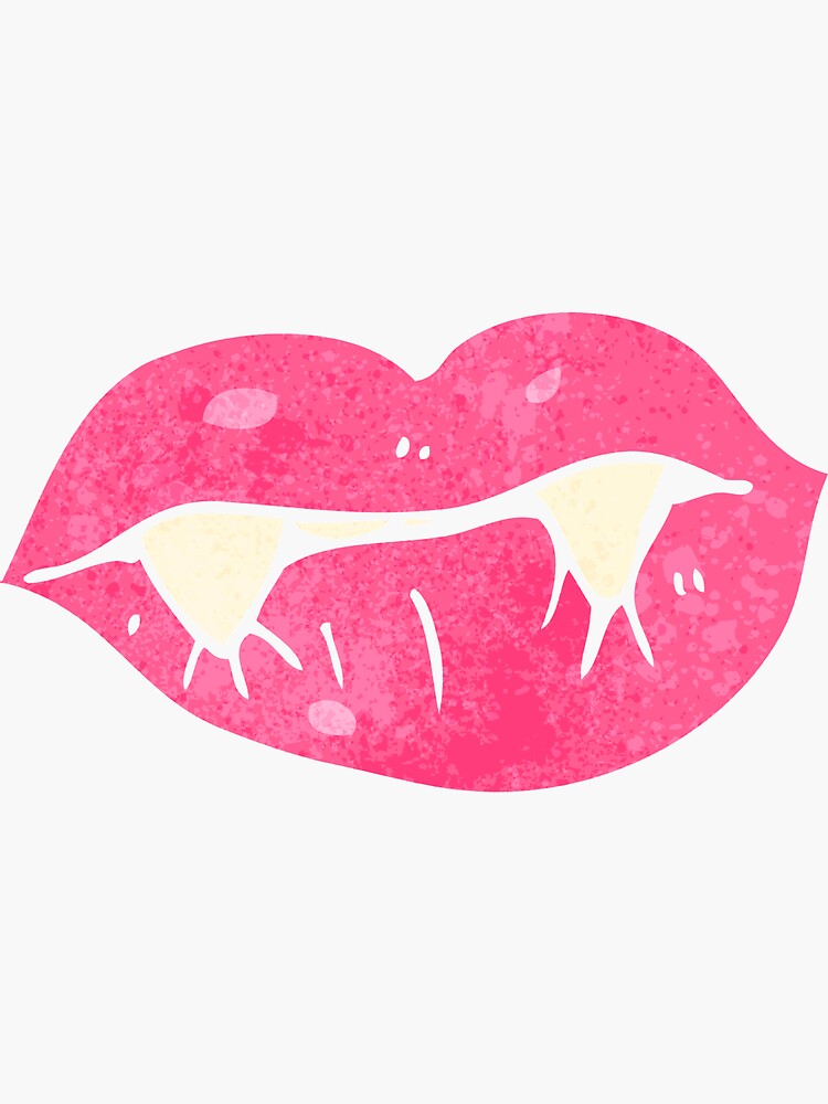 "Pink Vampire lips" Sticker by stuff-n-stuff | Redbubble