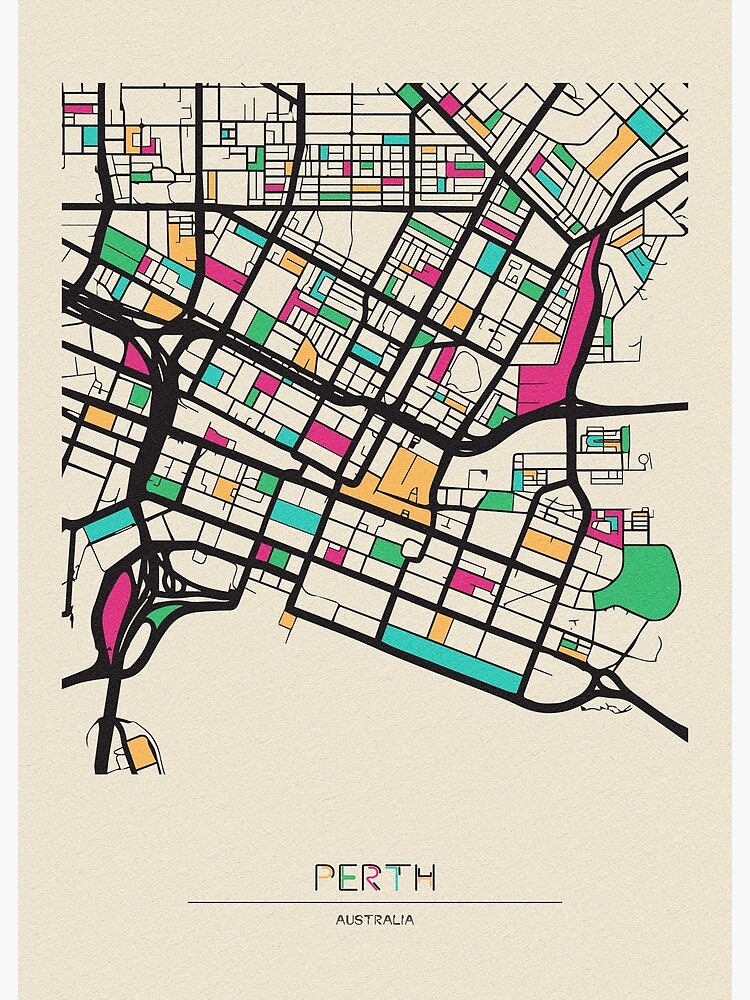 "Perth, Australia Street Map" Poster for Sale by A Deniz Akerman ...