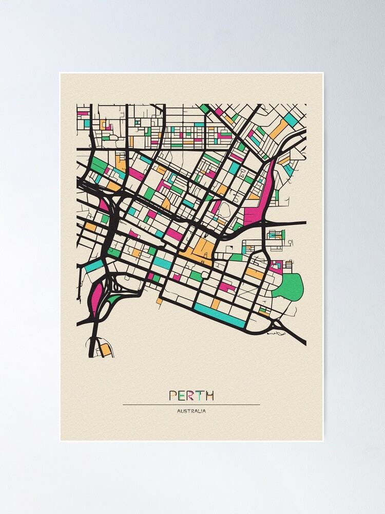 "Perth, Australia Street Map" Poster for Sale by A Deniz Akerman ...