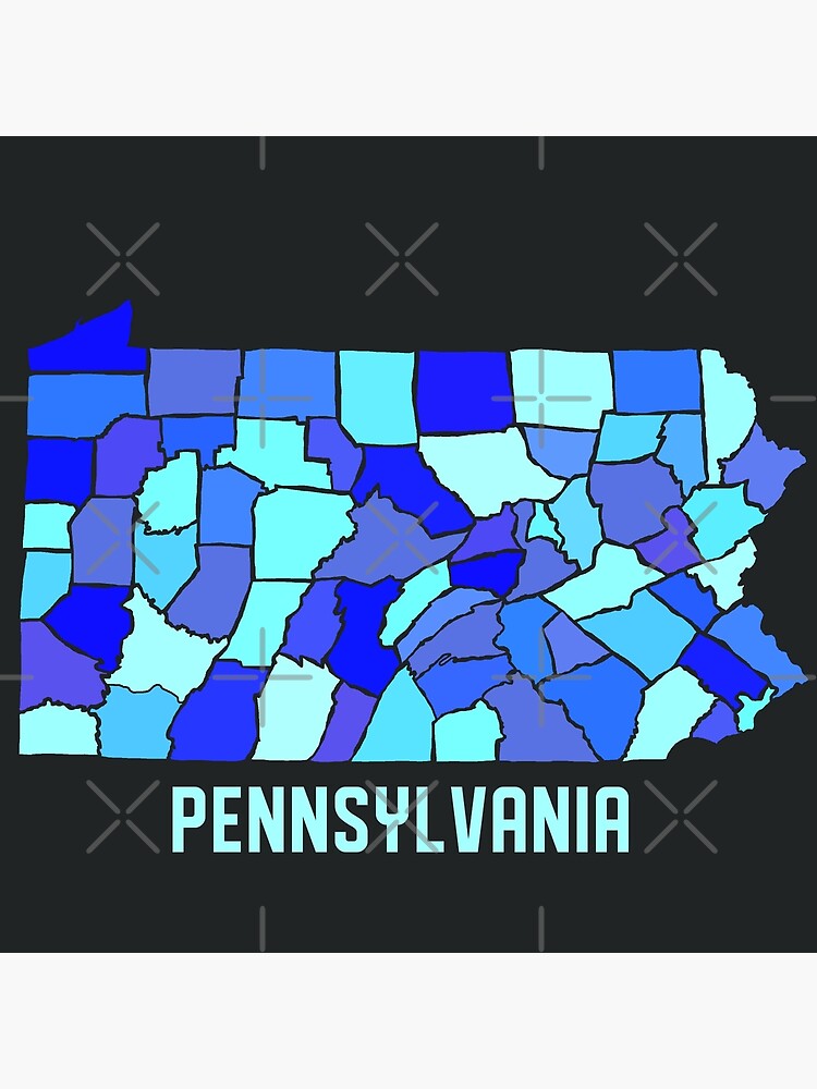 "Blue Pennsylvania County Map Design" Photographic Print by ...