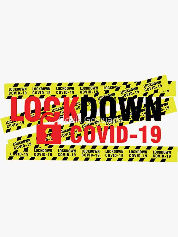 "Funky lockdown Covid-19 merchandise" Sticker for Sale by Sovikgoswami ...