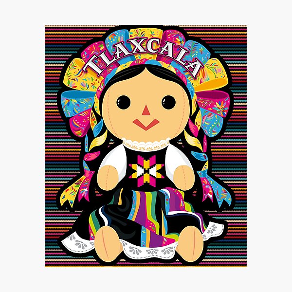 Lámina fotográfica con la obra «Tlaxcala, Monita Muneca Maria de Trapo ...