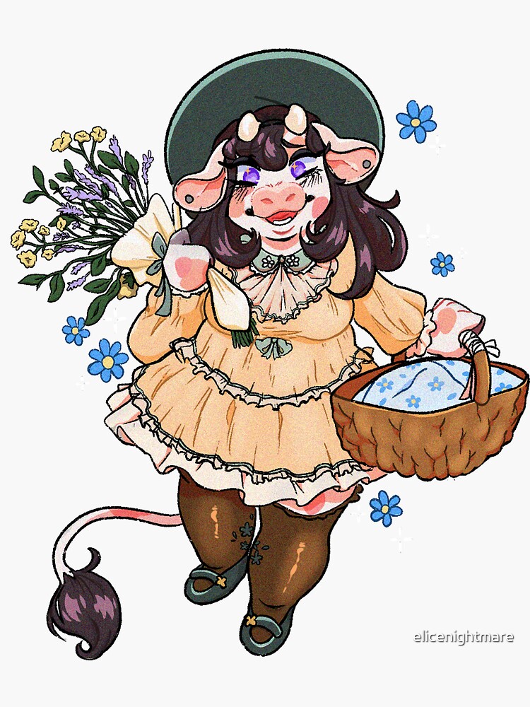 "cottage core cow" Sticker by elicenightmare | Redbubble