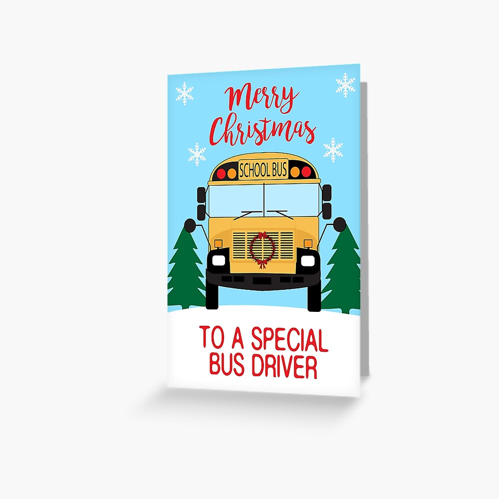 "School Bus Driver Christmas Happy Holidays" Greeting Card for Sale by ...