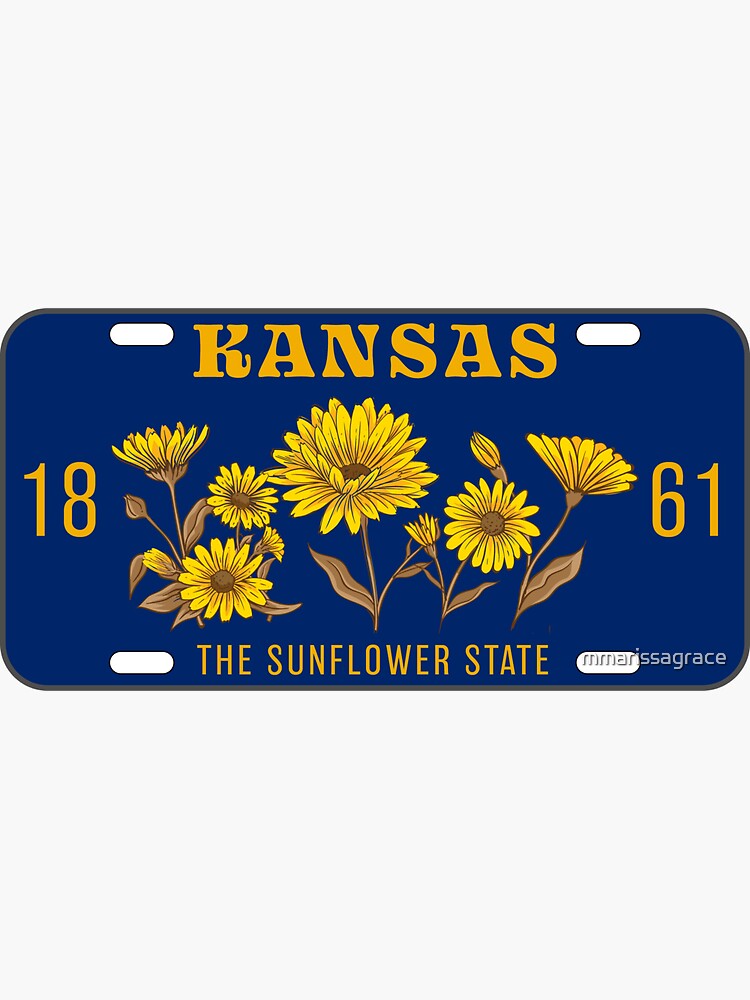 "Kansas License Plate" Sticker by mmarissagrace | Redbubble