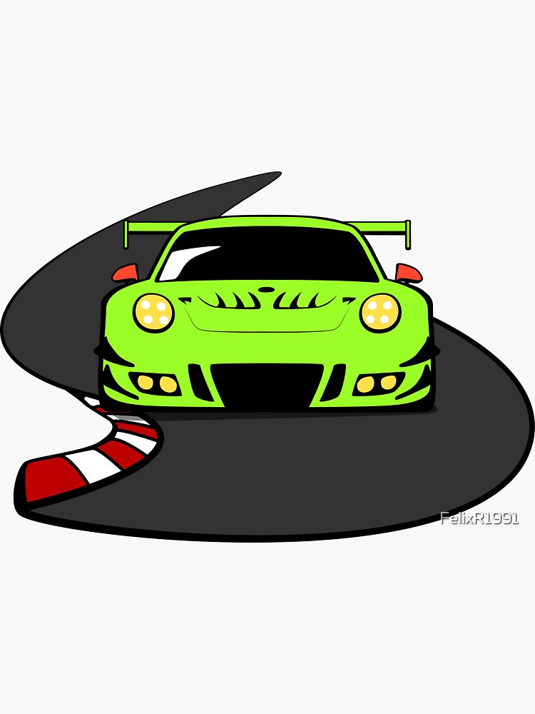 "Porsche 911 GT3 "Grello Ringmeister"" Sticker von FelixR1991 | Redbubble