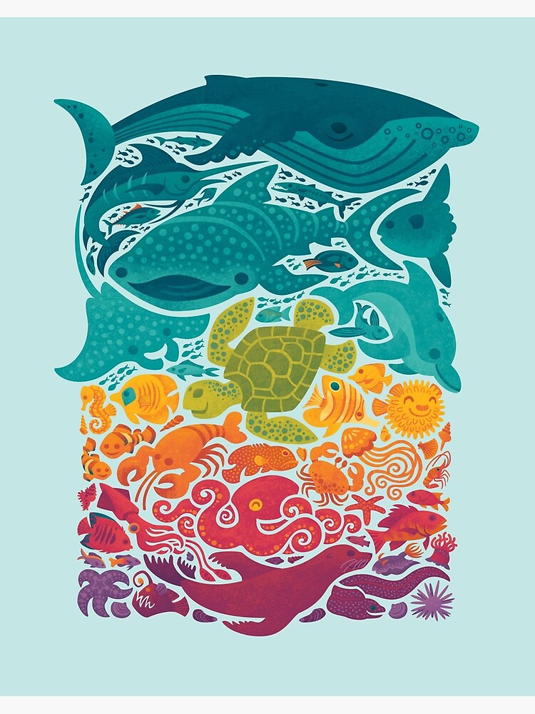 "Aquatic Spectrum : Light blue" Art Board Print for Sale by Wayne ...