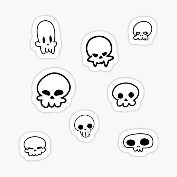 "Skull sticker pack" Sticker for Sale by LilacLeonor | Redbubble