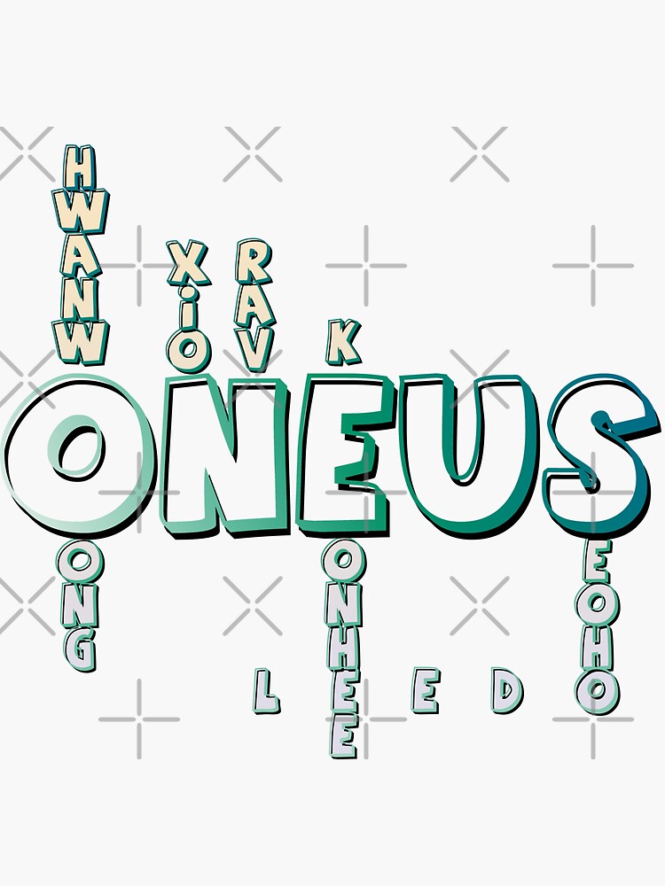 "ONEUS member names logo in official colours" Sticker for Sale by ...