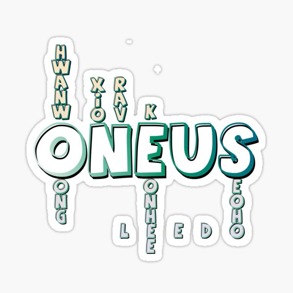 "ONEUS member names logo in official colours" Sticker for Sale by ...