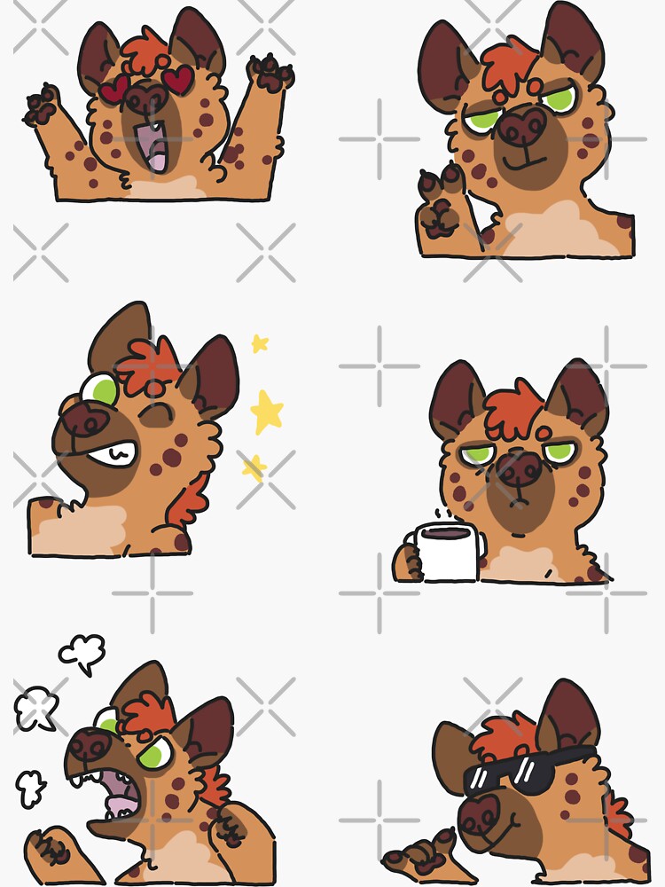 "Hyena Expression Sticker Pack" Sticker for Sale by goccart | Redbubble