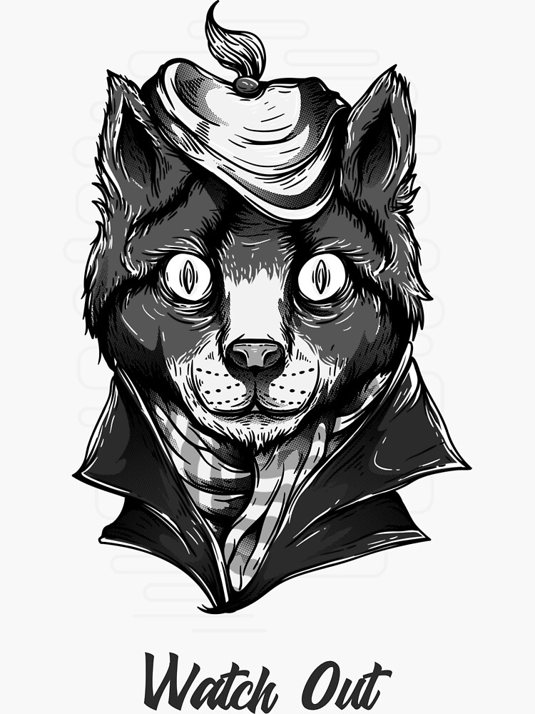 "Cats Watch Out" Sticker for Sale by kentanagamine | Redbubble