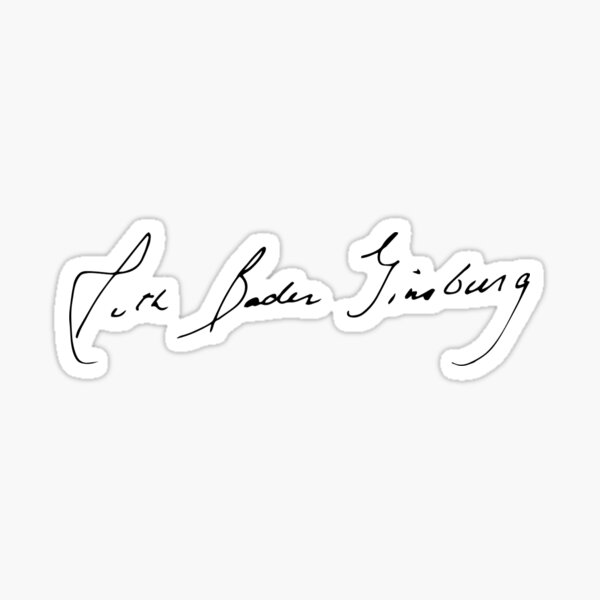 "Ruth Bader Ginsberg Signature " Sticker for Sale by kelseylynnj ...