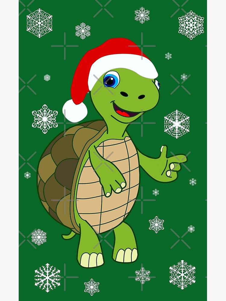 "Christmas turtle Santa Turtle illustration" Greeting Card by ...