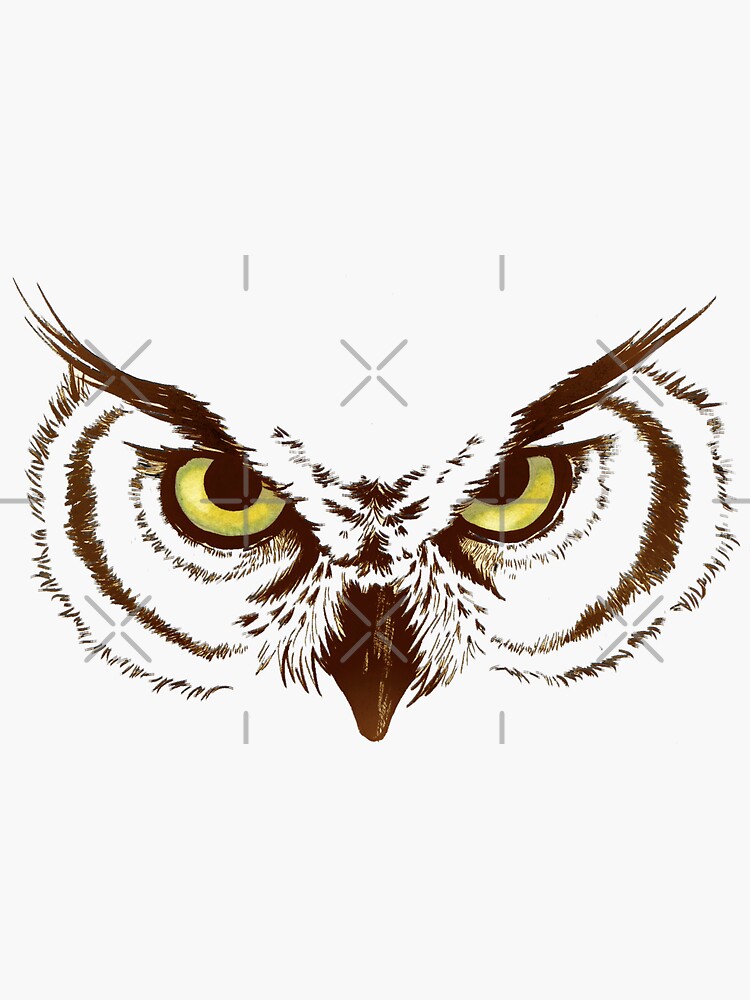 "beautiful colorful owls eyes , halloween owls decoration" Sticker for ...