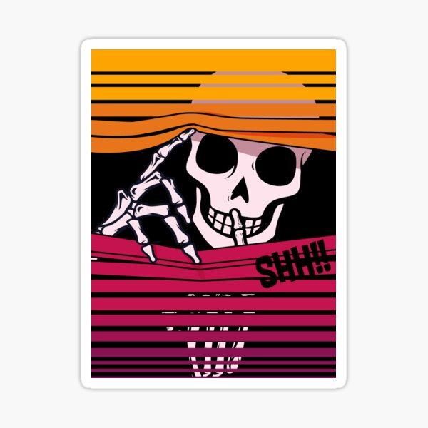 "Shh. The skull behind a vintage Sunset " Sticker for Sale by ...