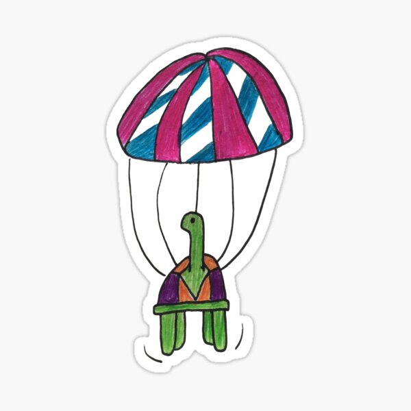 "Hot Air Balloon Turtle" Sticker by Turtelle | Redbubble