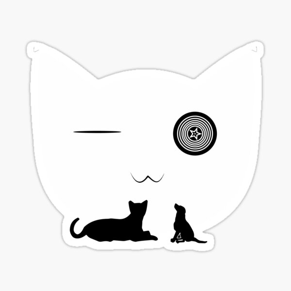 "Black & White Catland" Sticker by MONLart | Redbubble