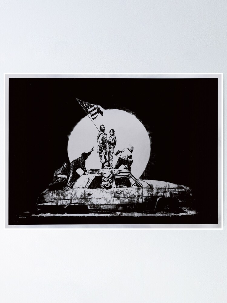 "BANKSY FLAG SILVER" Poster for Sale by WE-ARE-BANKSY | Redbubble