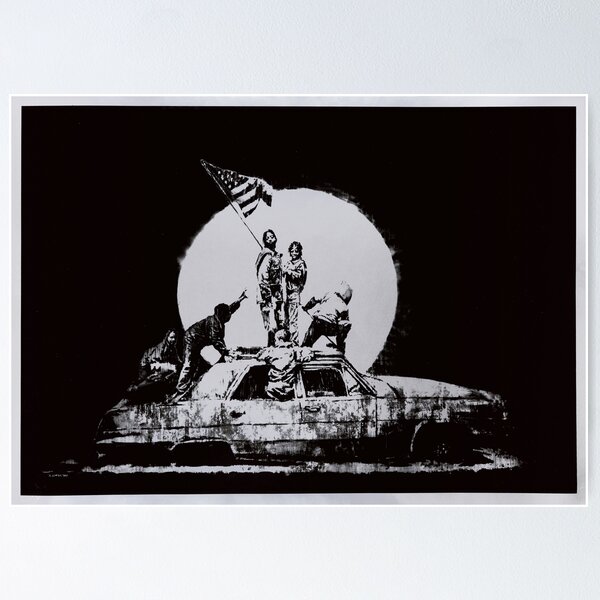 "BANKSY FLAG SILVER" Poster for Sale by WE-ARE-BANKSY | Redbubble