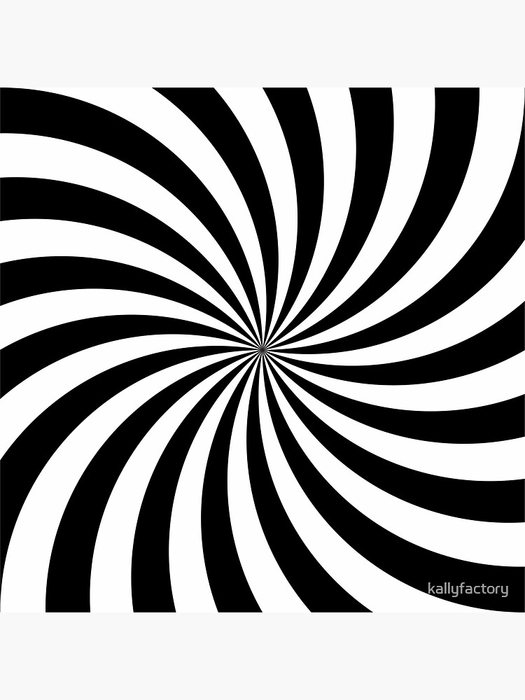 "Black and white spiral vortex" Sticker by kallyfactory | Redbubble