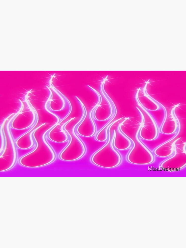"Sparkly Pink Aesthetic Fire Flames" Sticker for Sale by MissDesigner ...
