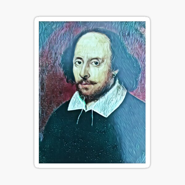 "William Shakespeare Portrait" Sticker by Pelikancrazy | Redbubble