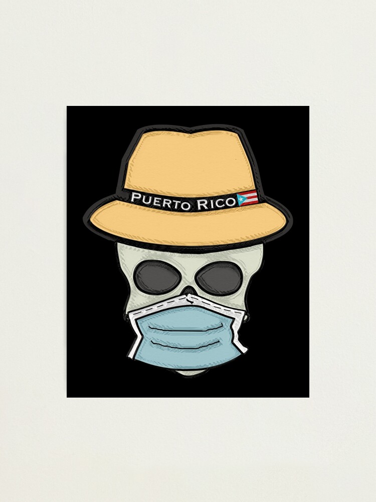 Lámina fotográfica «Bandera de Puerto Rico Fedora Calavera enmascarada ...