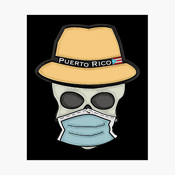 Lámina fotográfica «Bandera de Puerto Rico Fedora Calavera enmascarada ...