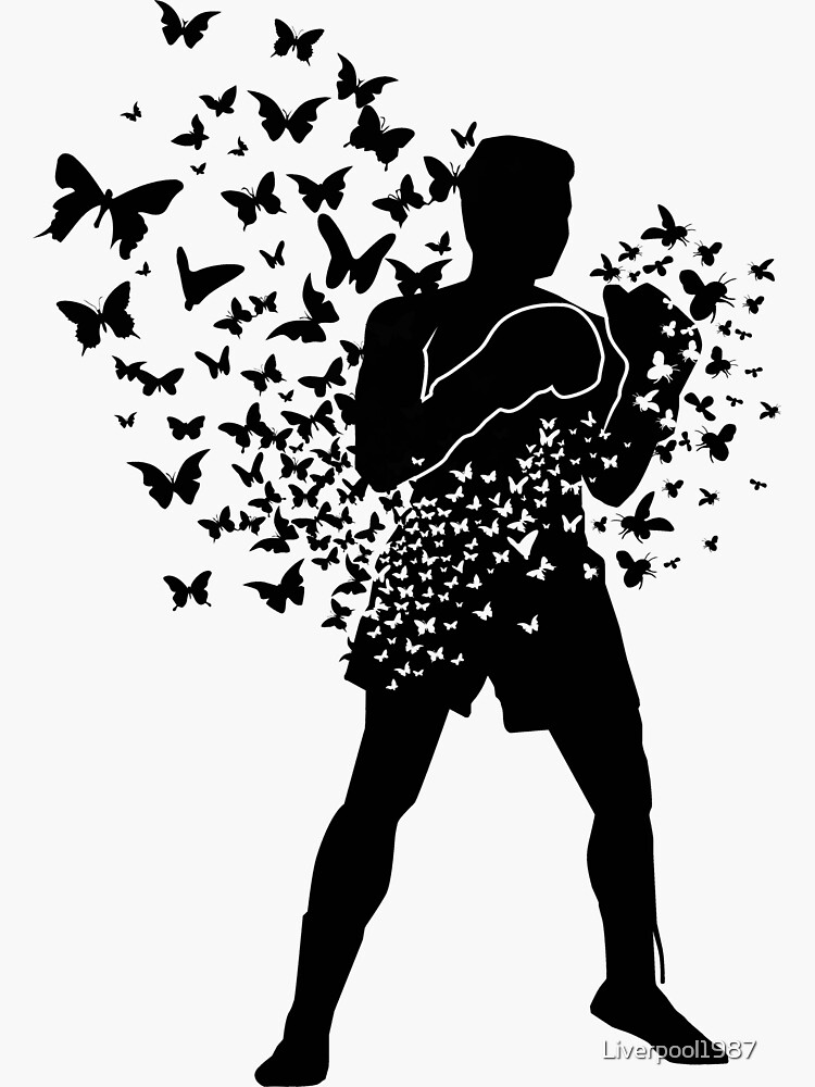 Float Like Butterfly Sting Like Bee Sticker By Liverpool1987 Redbubble