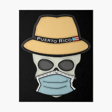 Lámina rígida «Bandera de Puerto Rico Fedora Calavera enmascarada» de ...