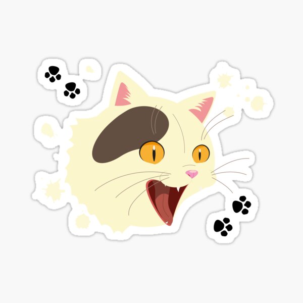 "Screaming Cat" Sticker by TokkiJess | Redbubble