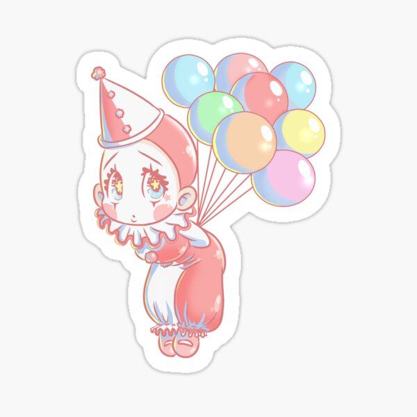 "Pretty Pierrot" Sticker by doublemaximus | Redbubble