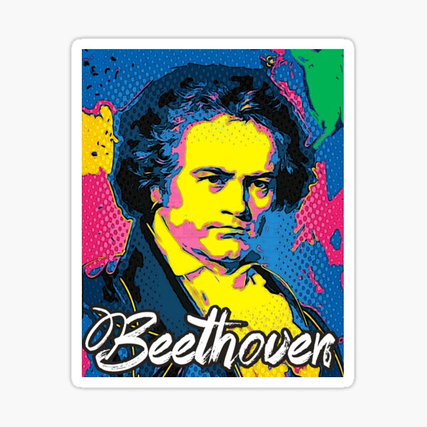 "Beethoven Original Pop art classical gift" Sticker for Sale by ...