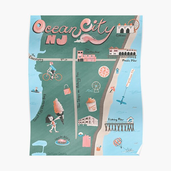 "Map of Ocean City NJ" Poster for Sale by glachhabria | Redbubble