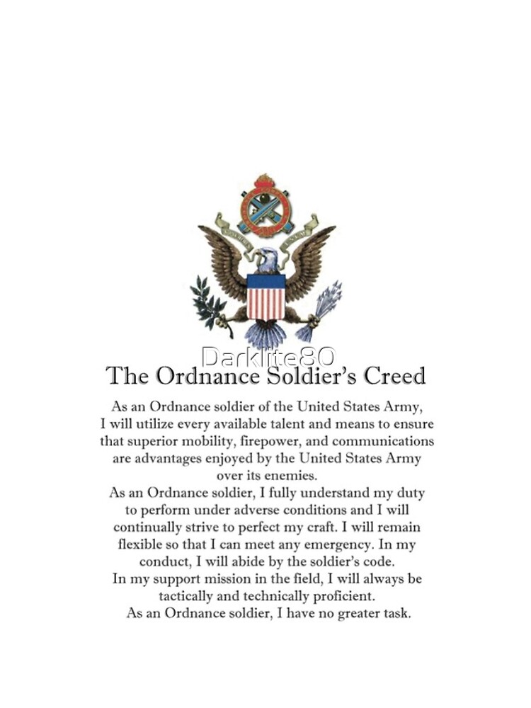 "Ordnance Soldiers Creed" iPhone Case for Sale by Darklite80 | Redbubble
