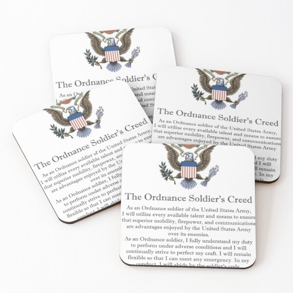 "Ordnance Soldiers Creed" Coasters (Set of 4) by Darklite80 | Redbubble