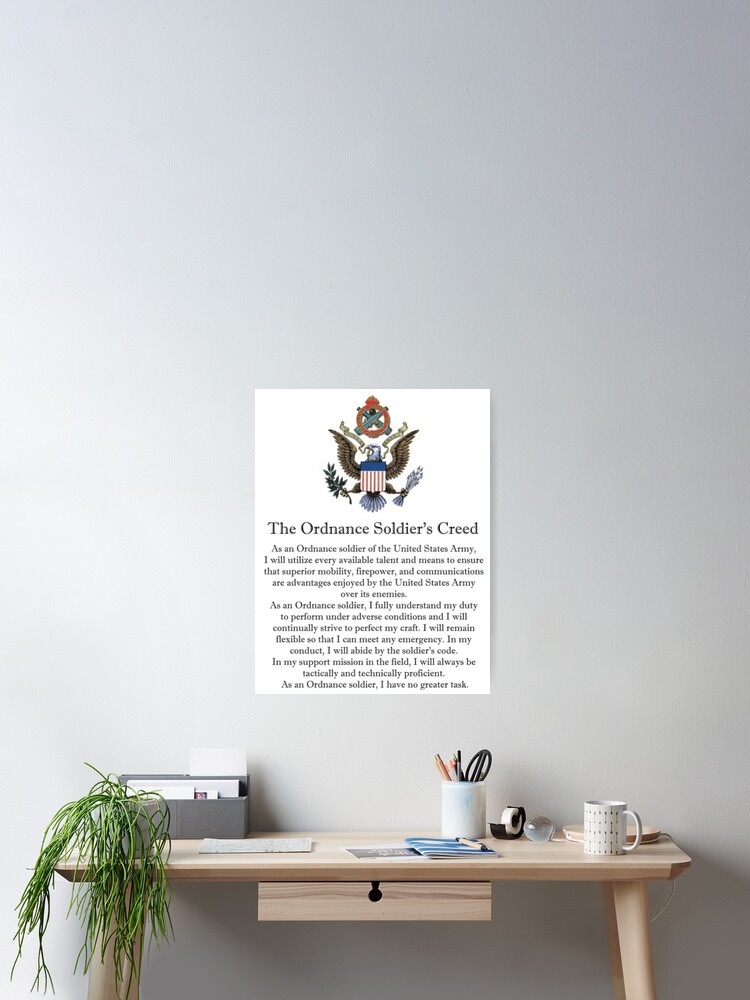 "Ordnance Soldiers Creed" Poster for Sale by Darklite80 | Redbubble