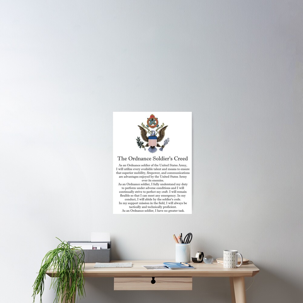 "Ordnance Soldiers Creed" Poster for Sale by Darklite80 | Redbubble