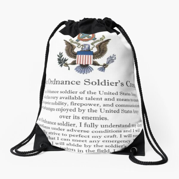 "Ordnance Soldiers Creed" Drawstring Bag for Sale by Darklite80 | Redbubble