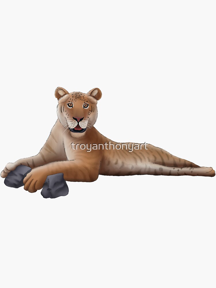 "Liger Laying Down" Sticker for Sale by troyanthonyart | Redbubble