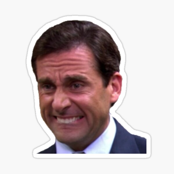 "Michael Scott Funny Face" Sticker for Sale by AnnaleeArts | Redbubble