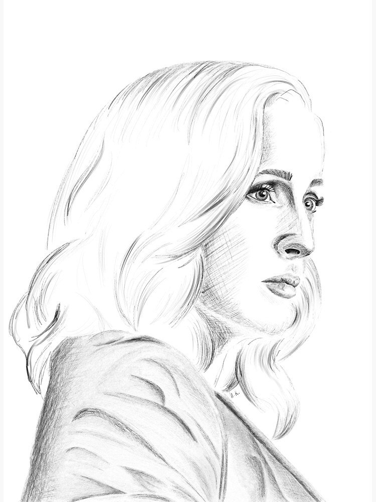 "Gillian Anderson as Scully X files drawing" Poster for Sale by ...