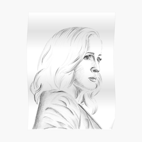 "Gillian Anderson as Scully X files drawing" Poster for Sale by ...