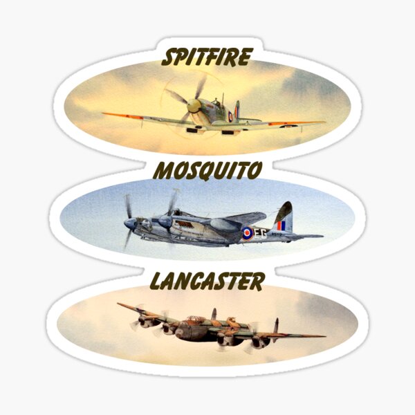 "Spitfire Mosquito Lancaster Collages With Banners" Sticker for Sale by ...