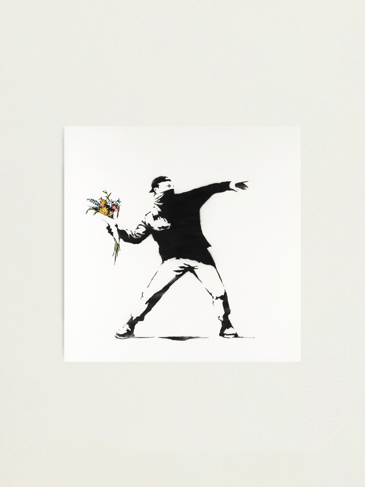 "BANKSY Street Art Love is in the Air - Flower Thrower" Photographic ...