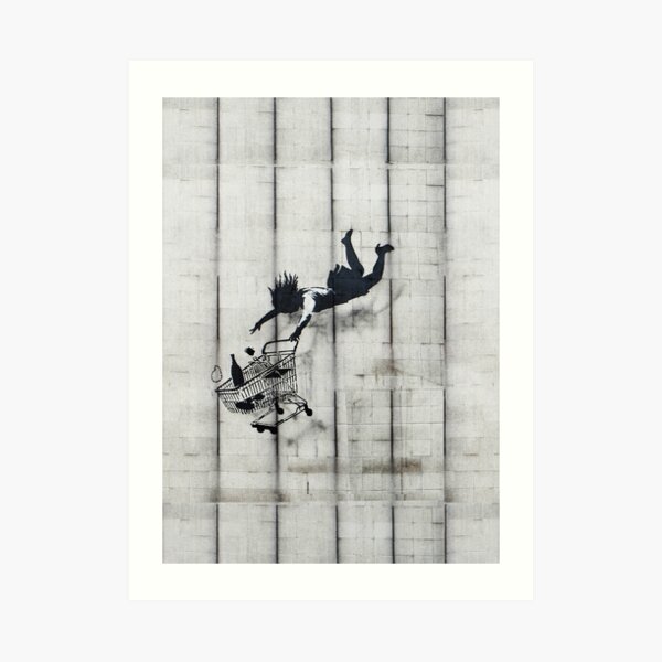 "BANKSY Trolley Falling" Art Print by WE-ARE-BANKSY | Redbubble